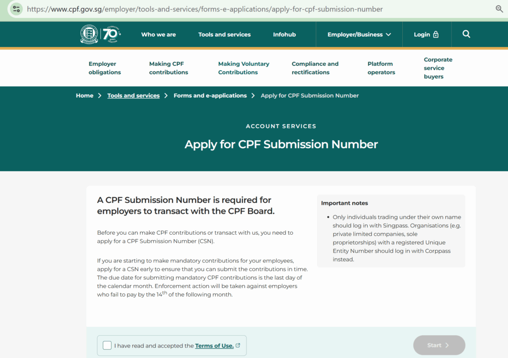 How to Apply for CPF Submission Number (CSN) – Counto Help Site
