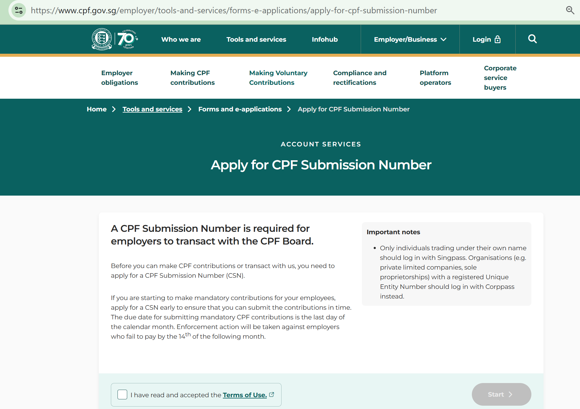 How to Apply for CPF Submission Number (CSN) – Counto Help Site